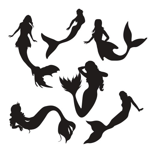 Mermaid Silhouette Vector Images (over 3,400)