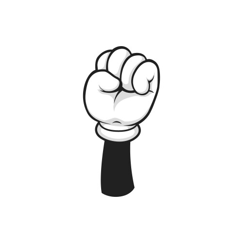 Fist hand palm with folded fingers fight gesture Vector Image