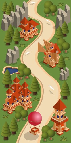 Game map forest gui background template Royalty Free Vector