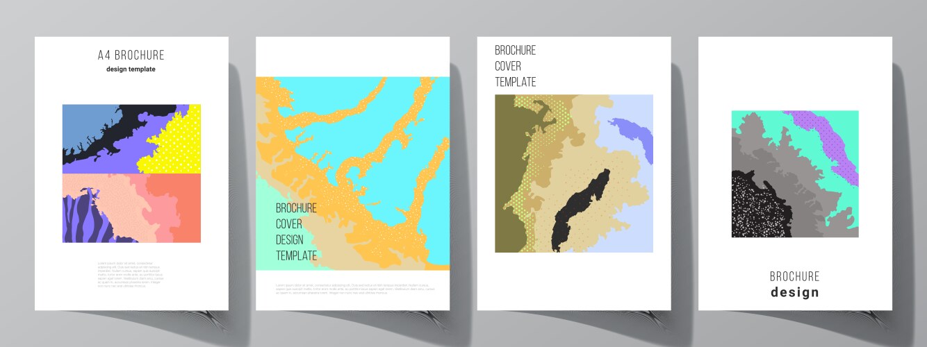 Blank colored slim bifold brochure mockups collect