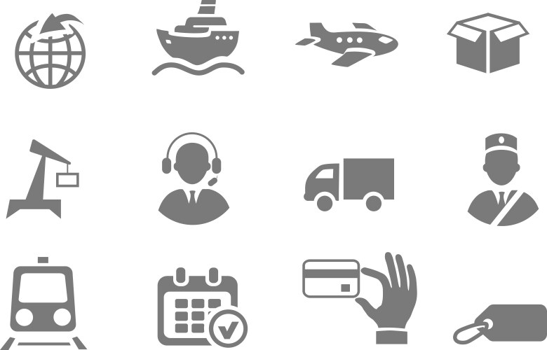 Logistics emblem transportation company icons Vector Image