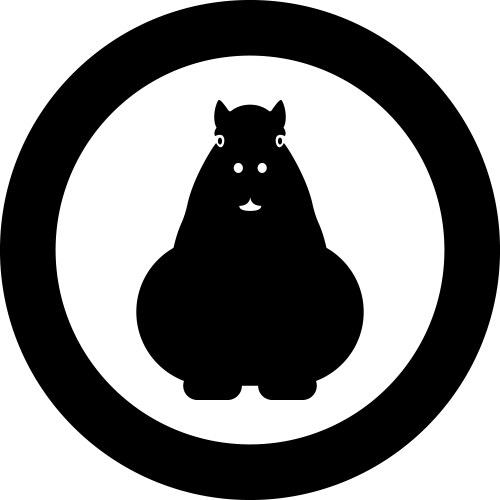 Capybara head icon in circle round black color Vector Image