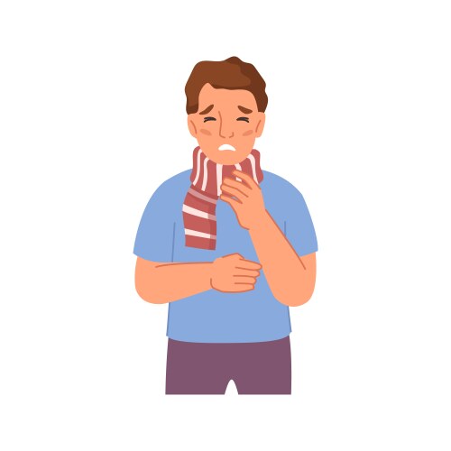 Man sick with flu Royalty Free Vector Image - VectorStock