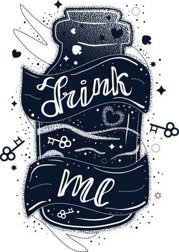 Alice in wonderland bottle Royalty Free Vector Image