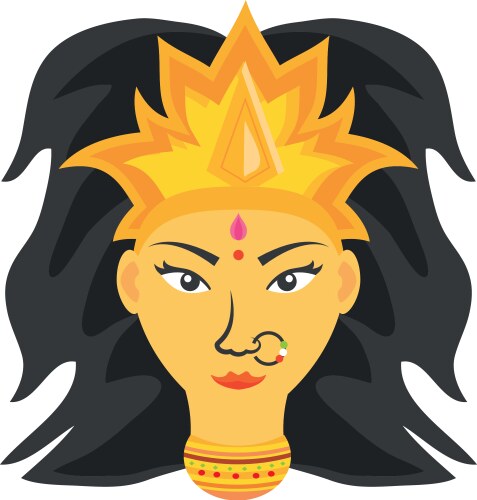 Goddess durga face and lamps Royalty Free Vector Image