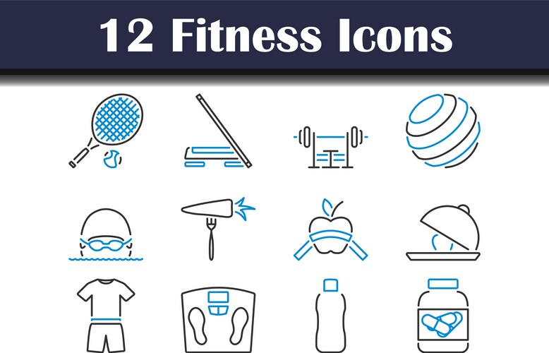 Fitness icon set Royalty Free Vector Image - VectorStock
