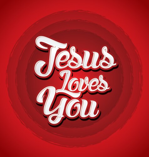 Jesus loves you lettering calligraphy in shape Vector Image