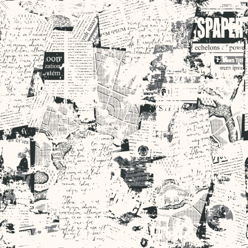 Newspaper Collage Seamless Vector Images (over 370)