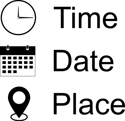 Date and Time Location Icon Vector Images (over 1,600)