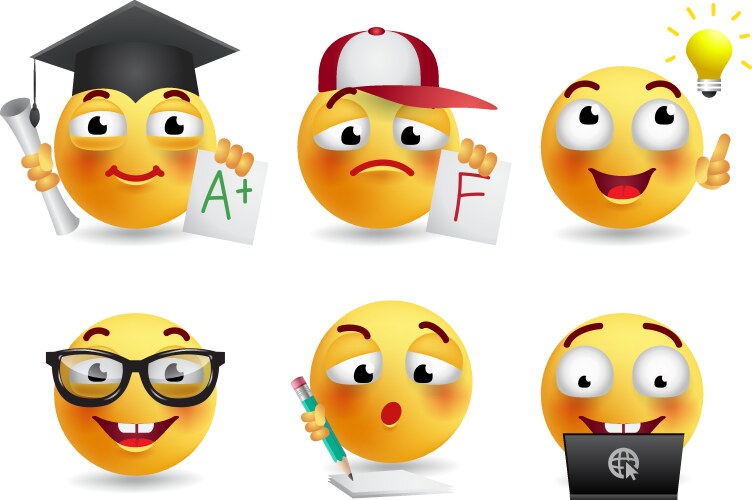 Smiley characters Royalty Free Vector Image - VectorStock