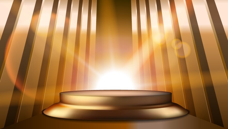 Realistic golden platform Royalty Free Vector Image
