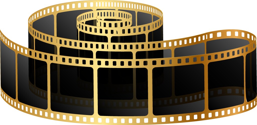 Gold film strip background Royalty Free Vector Image