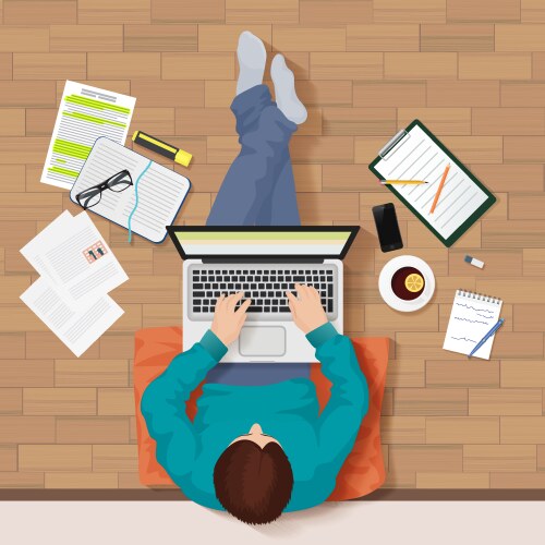 Top View Man Sitting Vector Images (over 920)