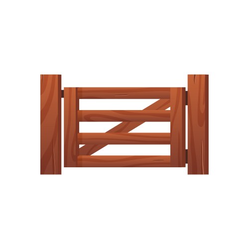 Wooden fence flat cartoon Royalty Free Vector Image