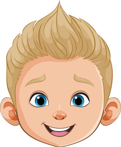 Cute boy face smiling Royalty Free Vector Image
