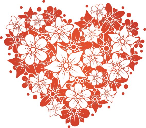 Flower heart Royalty Free Vector Image - VectorStock