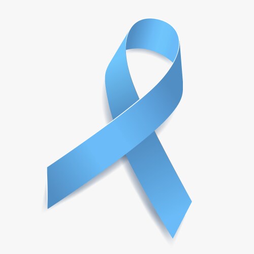 Blue ribbon symbol awareness month Royalty Free Vector Image