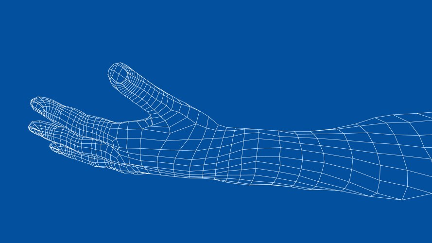 Open palm hand gesture male Royalty Free Vector Image