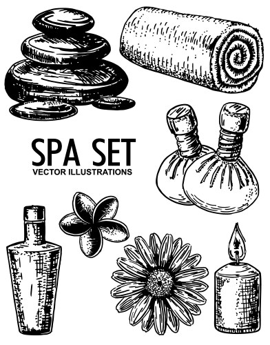 Relax spa sketch hand drawn Royalty Free Vector Image