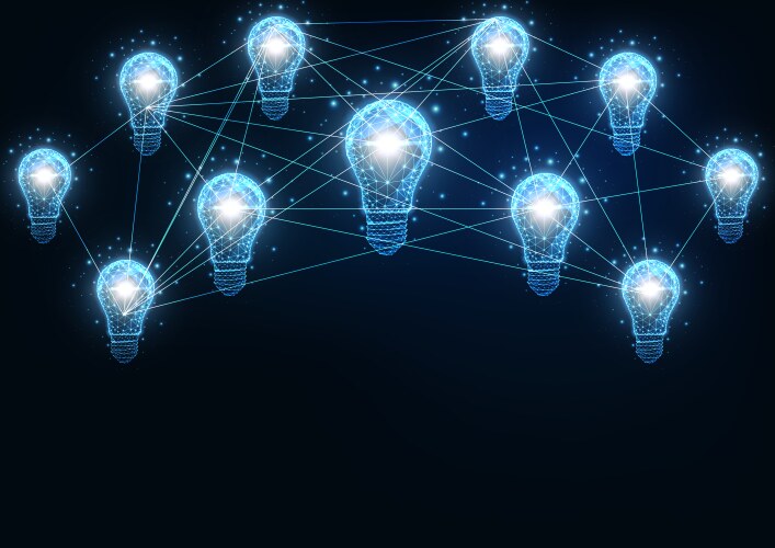 Creative Idea Solution Concept Lightbulbs Banner Vector Image