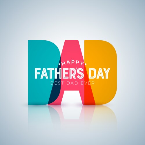 Happy fathers day greeting card design with dotted