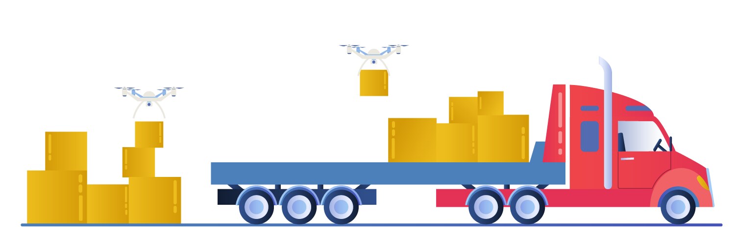 Red Container Truck Logo Royalty Free Vector Image