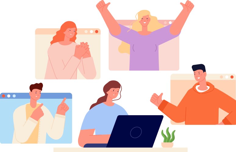 Positive work environment characteristics Vector Image