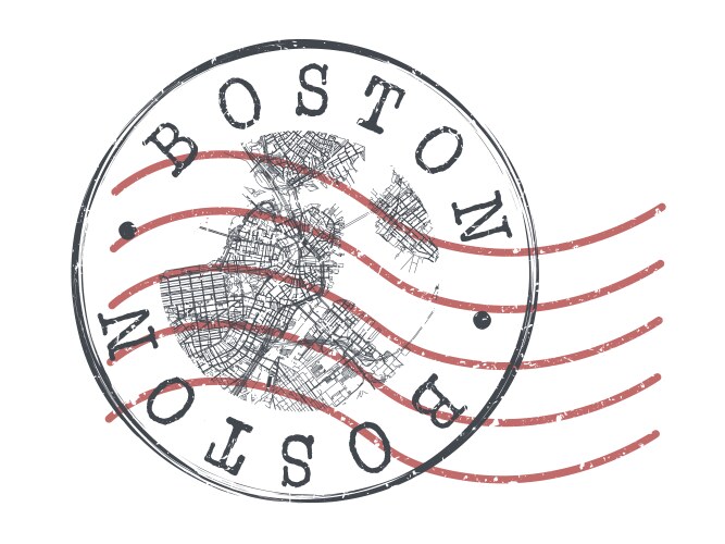 Boston ma usa stamp city travel – Royalty-Free Vector | VectorStock