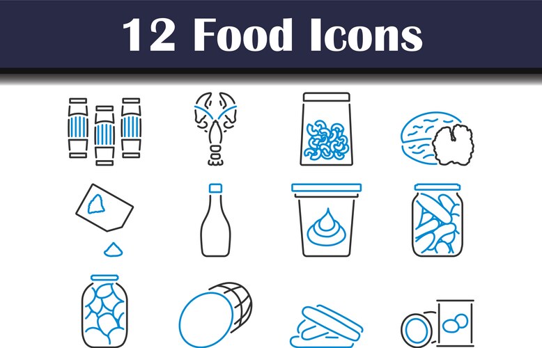 Food icon set Royalty Free Vector Image - VectorStock