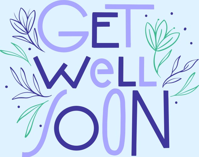 Get well soon lettering Royalty Free Vector Image