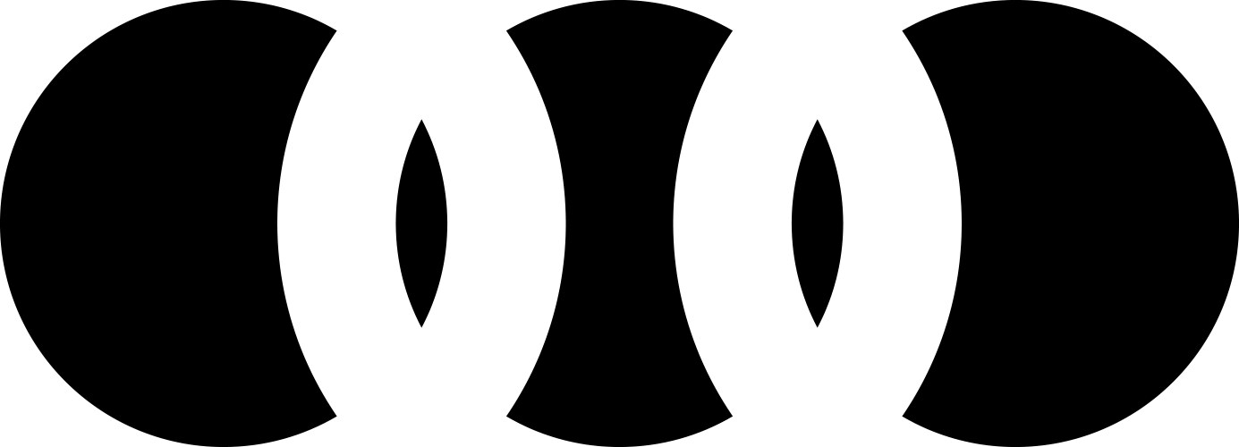 Interlocking circles rings contour Royalty Free Vector Image