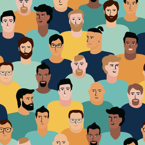 Eight faces profiles Royalty Free Vector Image