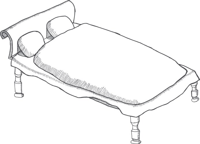 Bed Collection - Simple Bed Drawings Royalty Free Vector