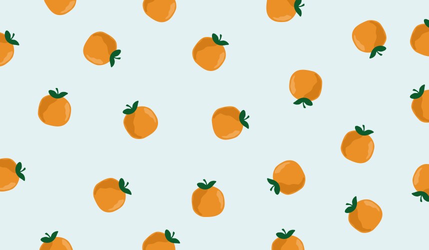 Cute orange fruits pattern background Royalty Free Vector