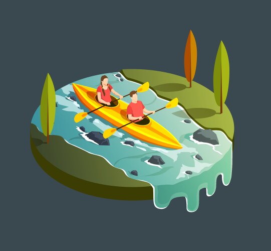 Kayaking Royalty Free Vector Image - VectorStock