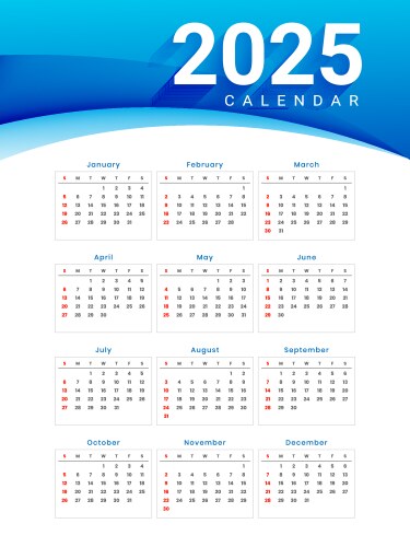 Printable 2025 event planner calendar template Vector Image