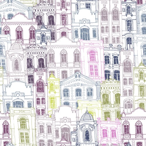 Seamless pattern with houses and buildings Vector Image