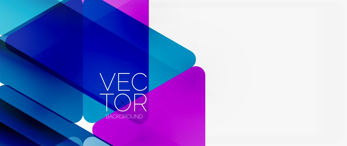 Vibrant geometric shapes in electric blue and Vector Image