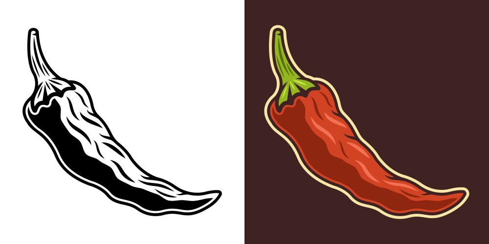 Chili Pepper Black and White Vector Images (over 2,600)