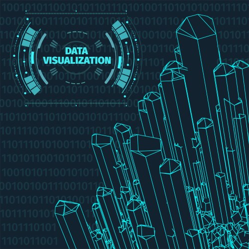 Big data visualization background 3d Royalty Free Vector