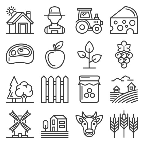 Food packaging symbols set resin icons plastic Vector Image