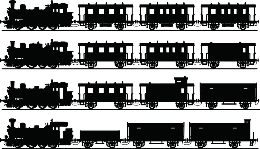 Classic steam train Royalty Free Vector Image - VectorStock