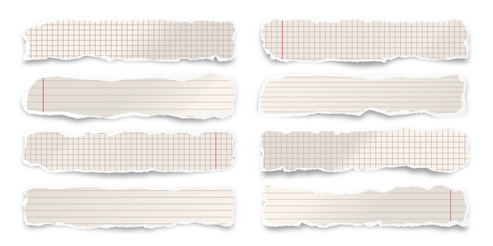 Ripped paper strips on transparent background Vector Image