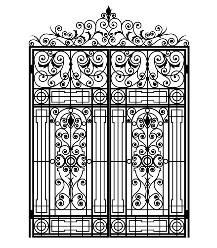 Forged iron gate Royalty Free Vector Image - VectorStock