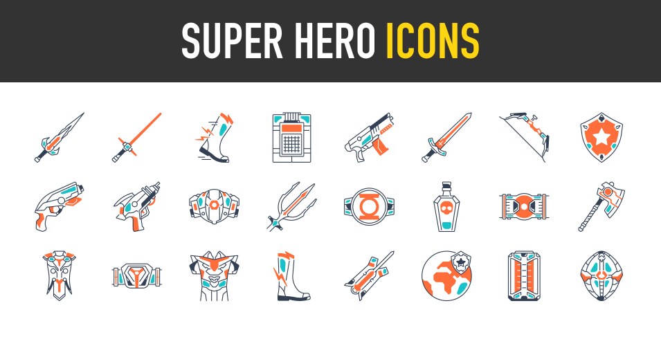 Super hero icon set Royalty Free Vector Image - VectorStock