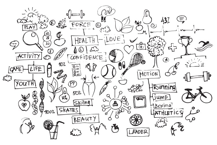 Collection of hand drawn cute doodles doodle Vector Image