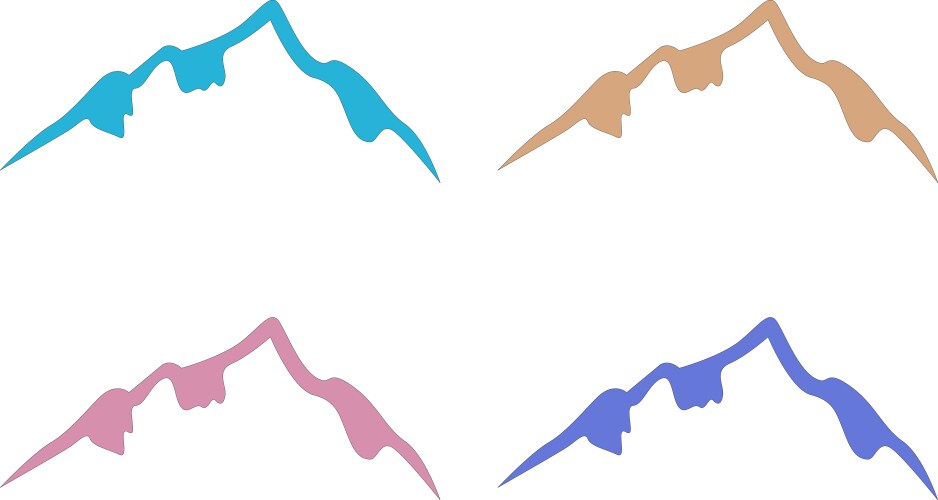 Simple mountains icons sign symbol logo Royalty Free Vector