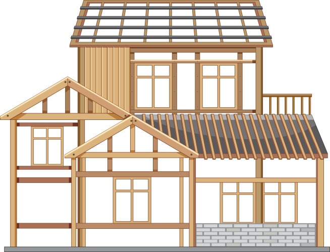 House wood frame construction banner for the site Vector Image