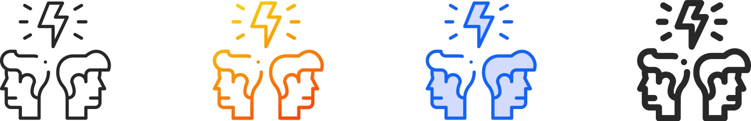 Conflict iconthin linear gradient blue stroke Vector Image