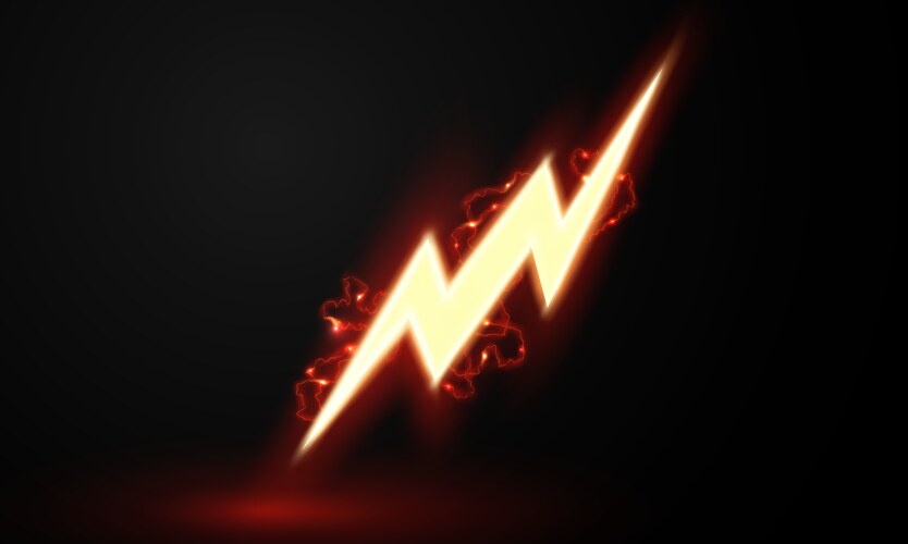 Lightning light effect background realistic flash Vector Image